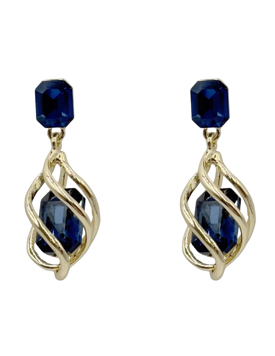 Aretes largos de gota Map con acabado martillado 1